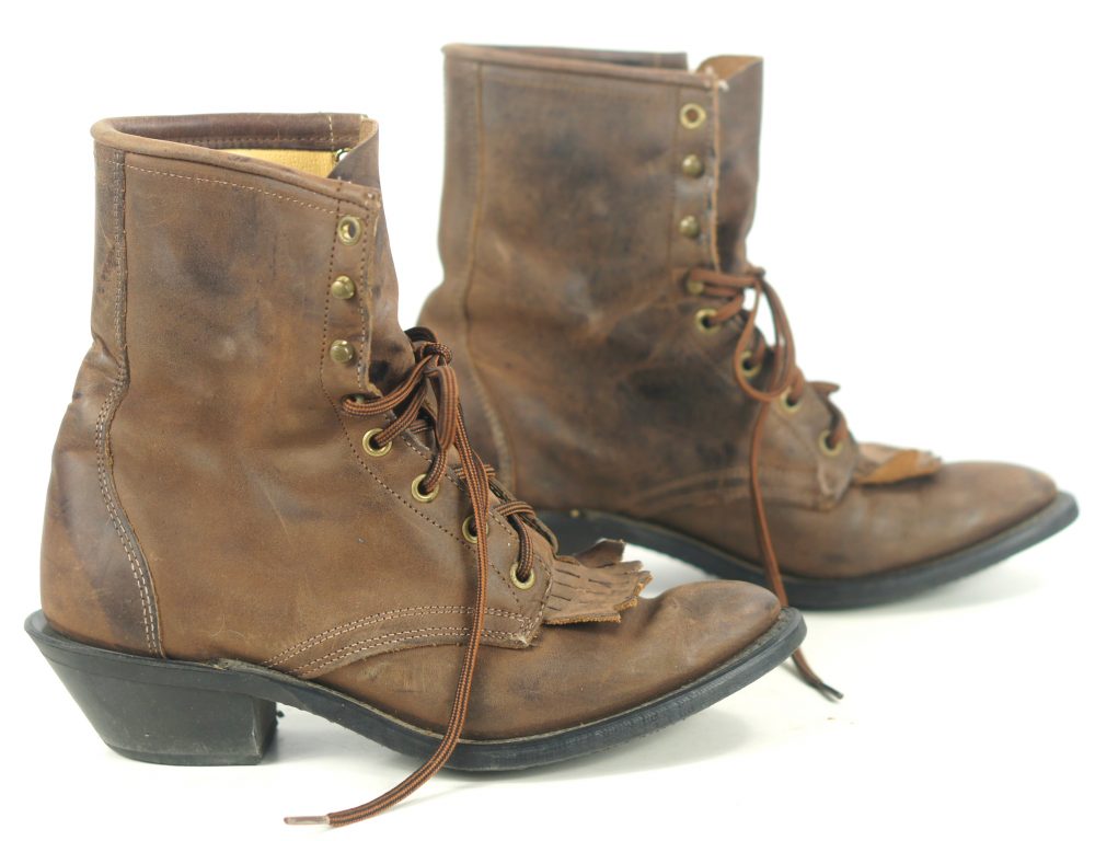 Laredo Brown Leather Lacer RIding Paddock Ankle Boots Vintage US Made ...