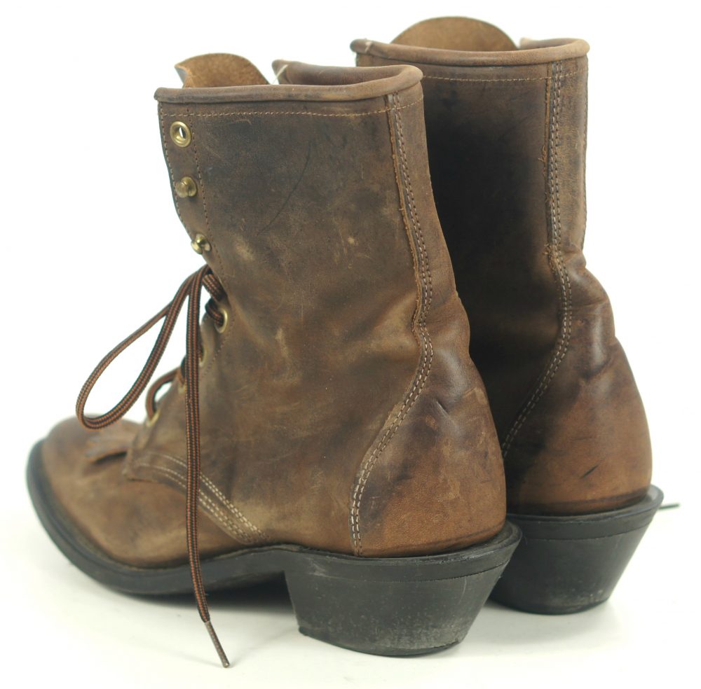 Laredo Brown Leather Lacer RIding Paddock Ankle Boots Vintage US Made ...